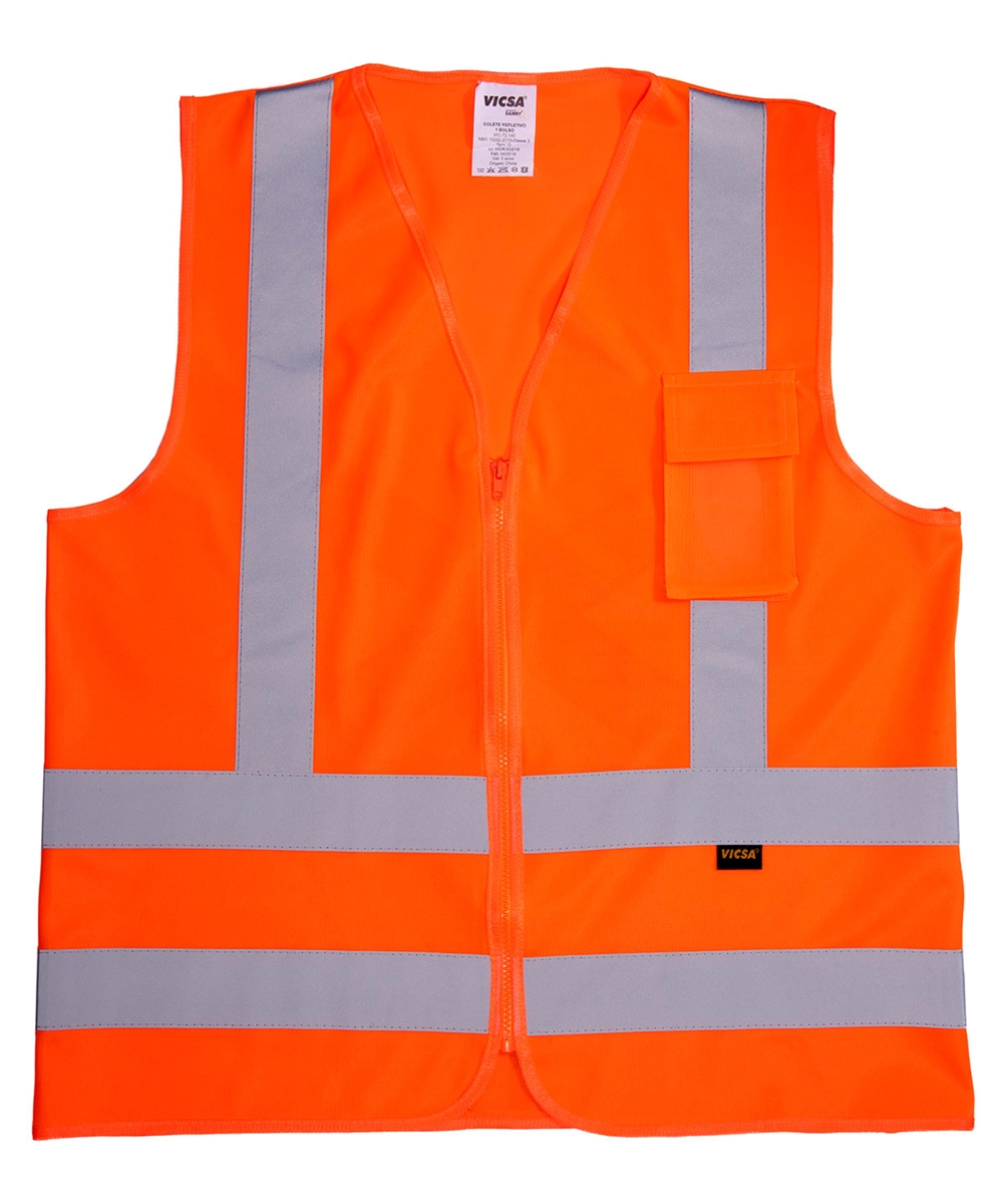 Colete Refletivo Laranja SteelPro RFX 1 Bolso