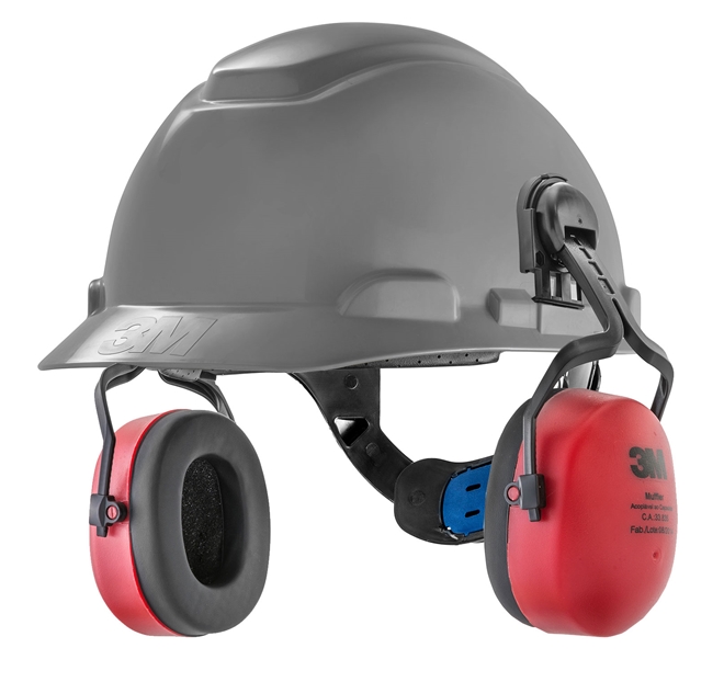 Capacete 3M Acoplado Com Abafador Tipo Concha Muffler