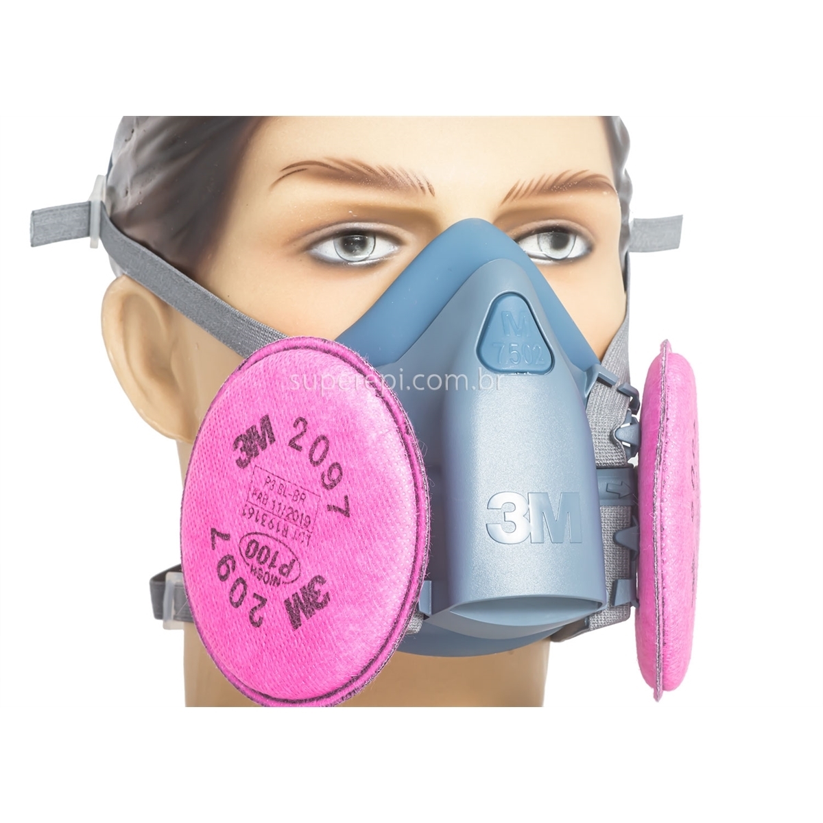 Respirador 3M 7500 Silicone 2 Filtros Inclusos P3 PFF3