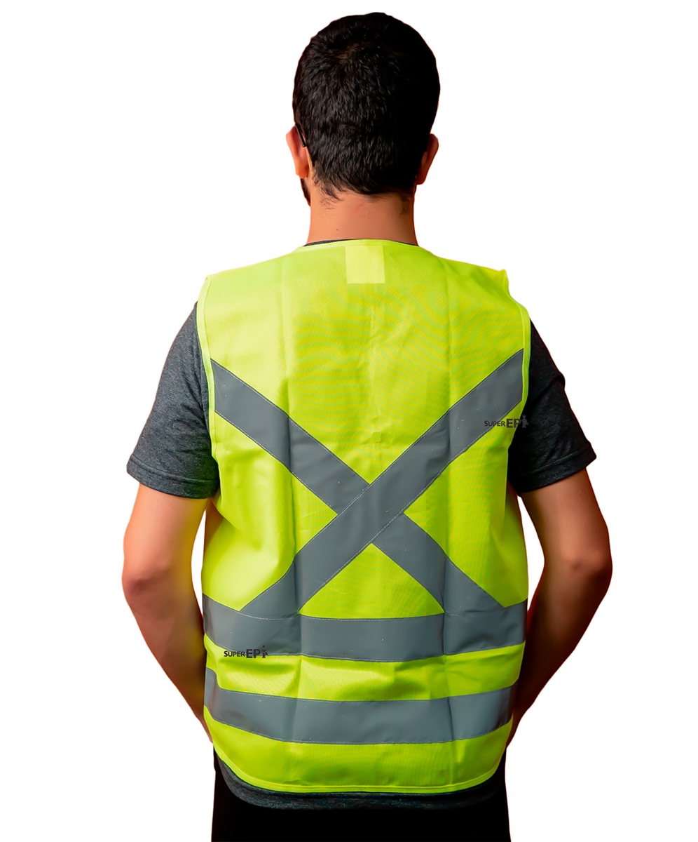 Colete Refletivo Amarelo Fluorescente Sem Bolso Com Zíper