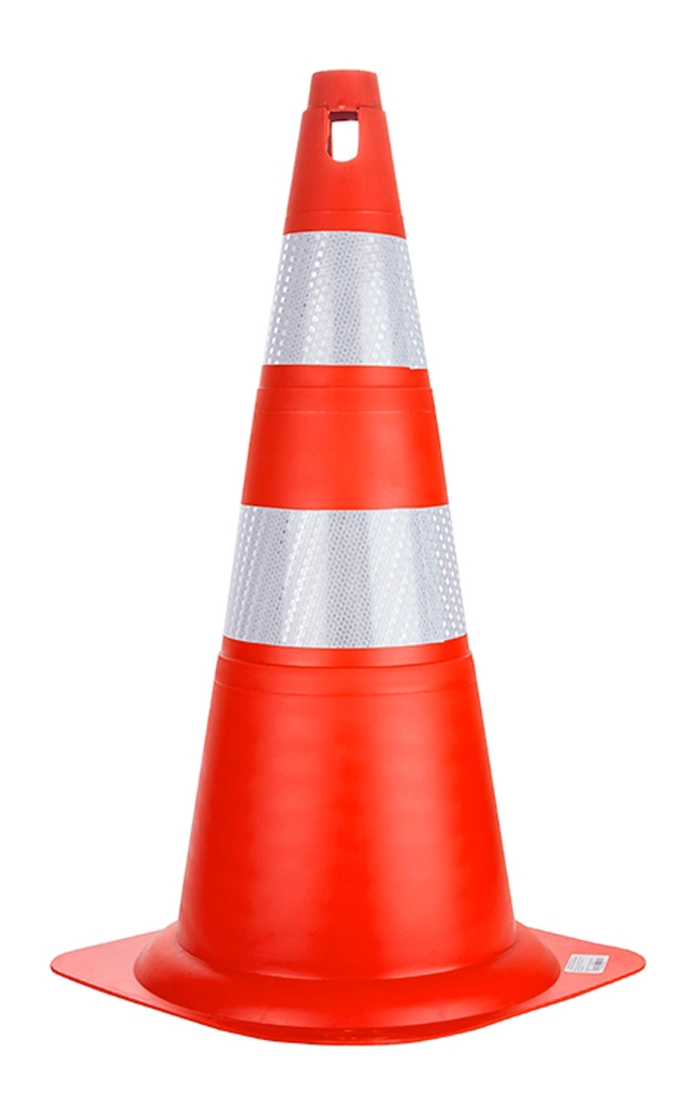 Cone Flexível Refletivo 70CM Laranja Branco Fita Corrente