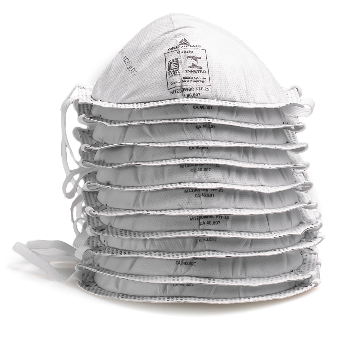 Máscara Tipo Concha PFF2 Com Carvão Sem Válvula 10 Unidades