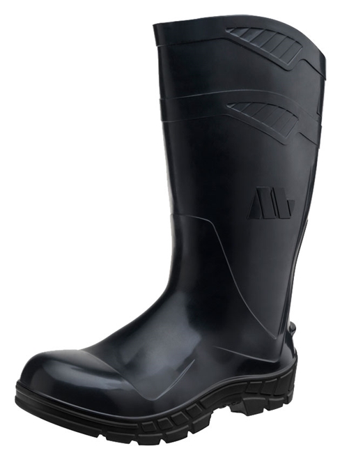 Bota Pvc Preta Cano Alto Bico Palmilha Aço AllWork 40793