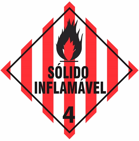 Placa de Risco Transporte Sólido Inflamável Classe 4 30X30
