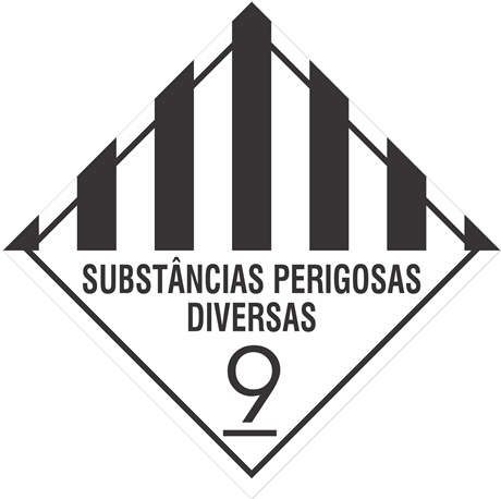 Placa Risco Transporte Substâncias Perigosas Classe 9 33X33