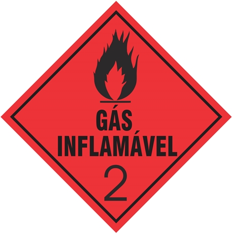 Placa Risco Transporte Material Inflamável Classe 2 33 X 33