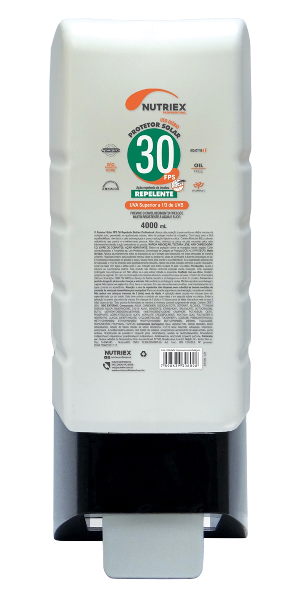 Protetor Profissional Fator 30 Com Repelente 4 Litros Refil