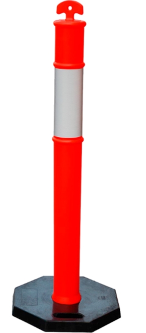 Cone Balizador Tubular de Sinalização 110 CM Laranja Branco