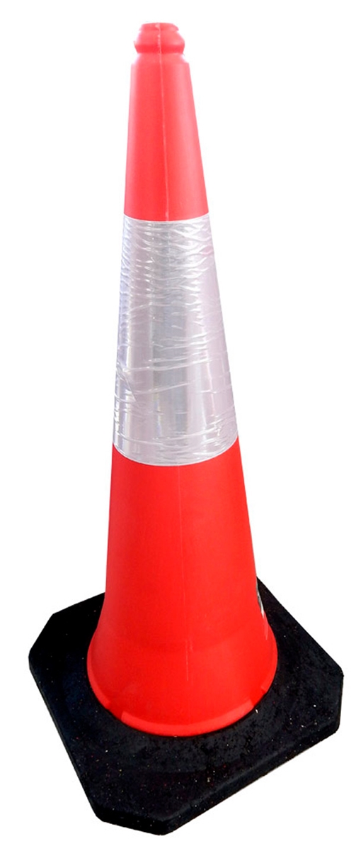 Cone Refletivo Rígido 1 Metro Carbografite Laranja e Branco