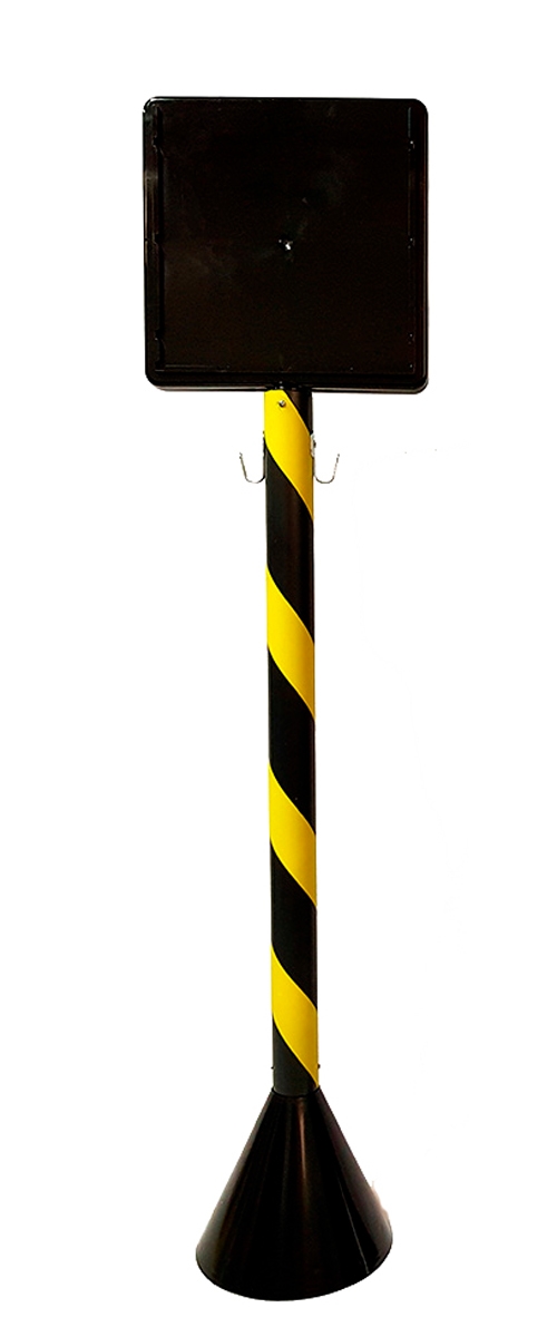 Pedestal 90CM com Suporte para Placa em Acrílico zebrado