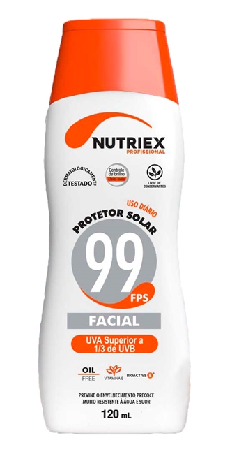 Protetor Solar Facial Nutriex FPS 99 Resistente a Água 120ml