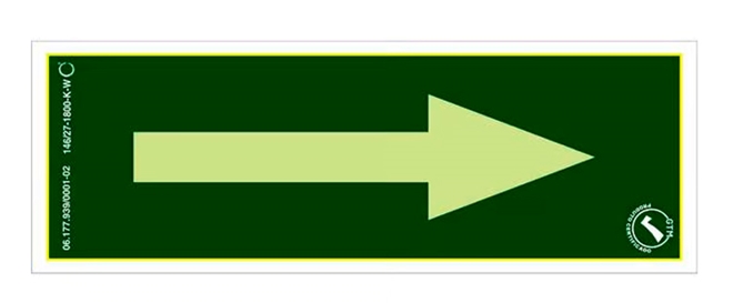 Placa Sinalização Seta Reta C1 Saída de Emergência 7x20 CM