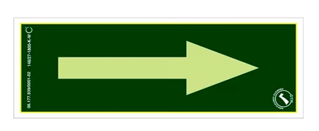 Placa Sinalização Seta Reta C1 Saída de Emergência 7x20 CM
