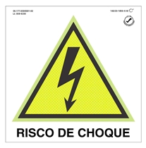 Placa Sinalização Risco de Choque 20x20 CM ABNT 16820 - A5